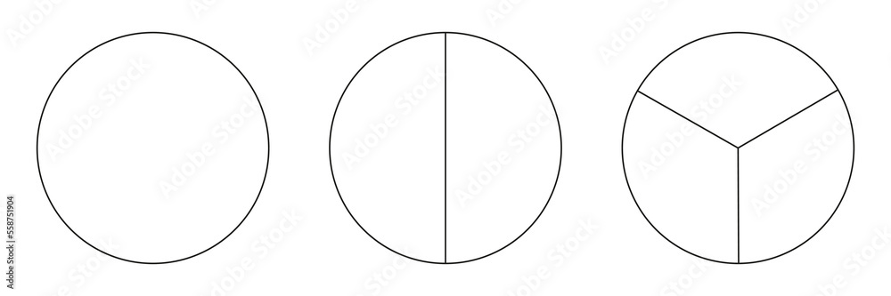 Segmented charts collection isolated on a white background. Many number ...