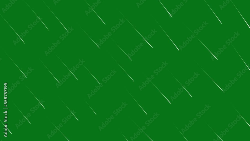Animation of cartoon pouring rain on a green background. Cartoon rain ...
