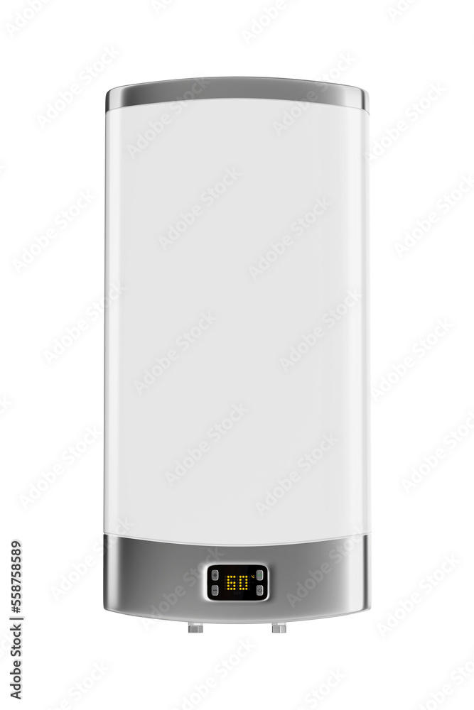 Digital water heater on transparent background, front view Stock ...