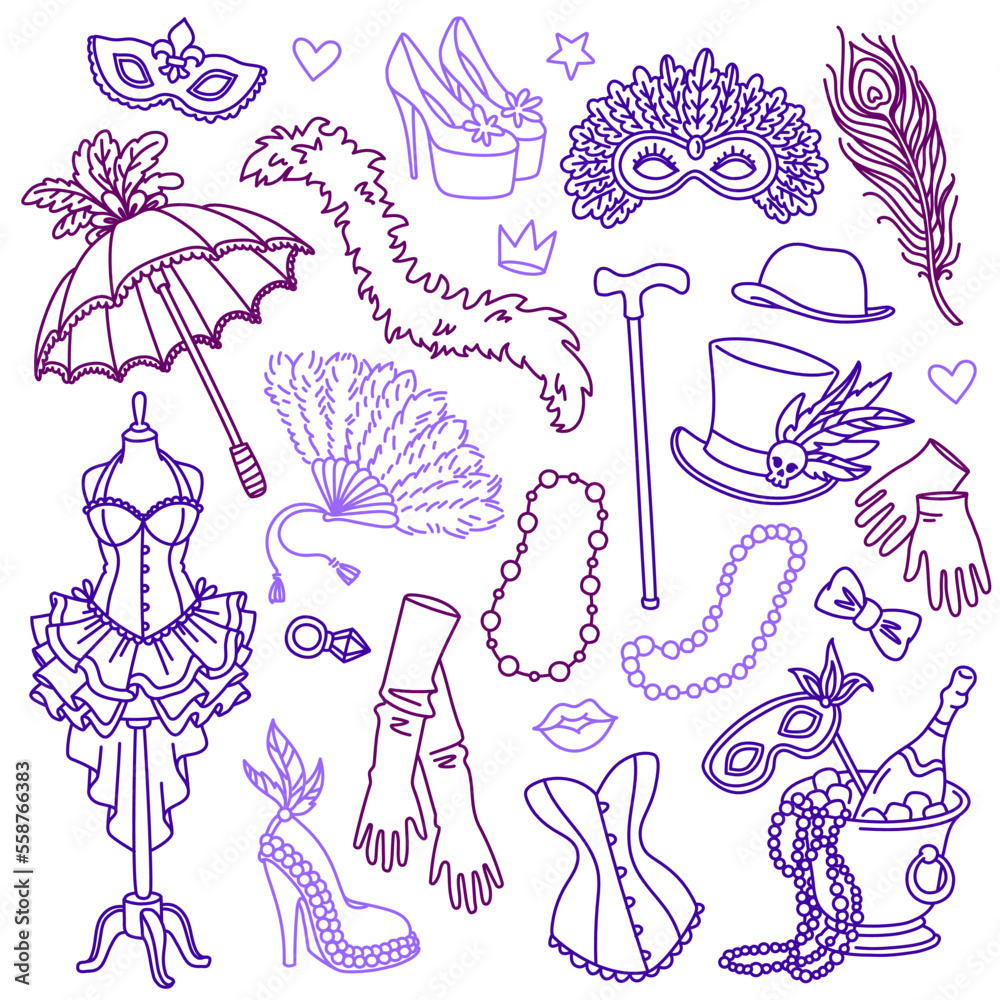 Vintage burlesque style clothes, shoes and accessories. Halloween ...