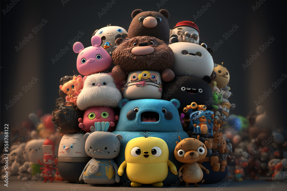 cartoon characters Stock Illustration | Adobe Stock