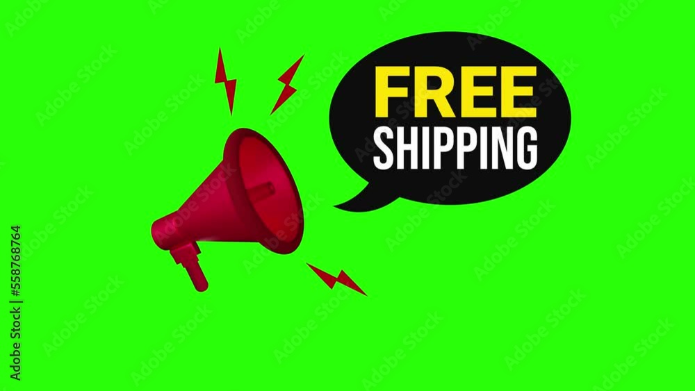 Discount offers announcement with 3d rendered loud speaker 4k animation ...