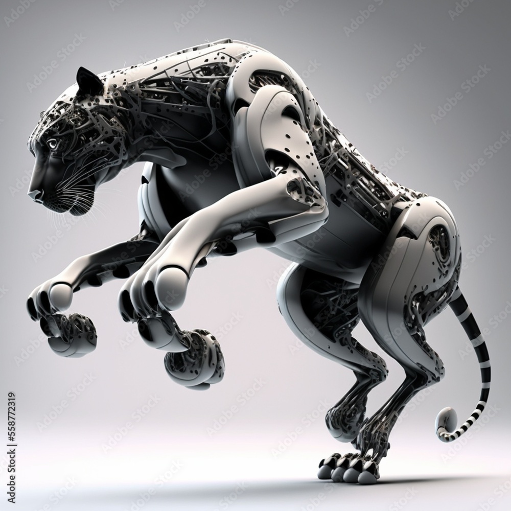 hi-tech panther, cougar, animal robot, robotic panther, mechanical ...