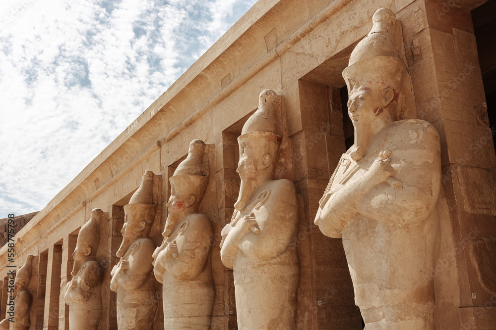 Statue of Hatshepsut at the Mortuary Temple of Hatshepsut in the Valley ...