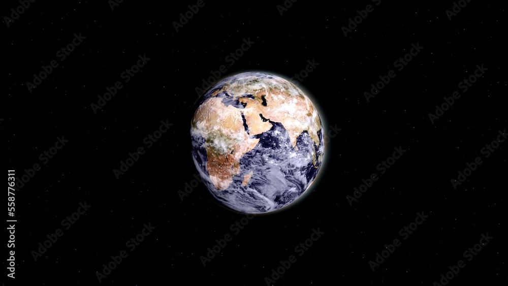 Rotation planet. Earth globe. Global sphere planet. Realistic Earth ...