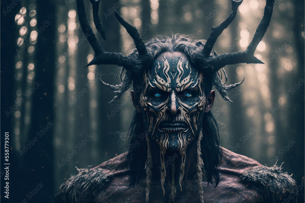 Wendigo, monster or demon. Mythological creature or spirit of the ...
