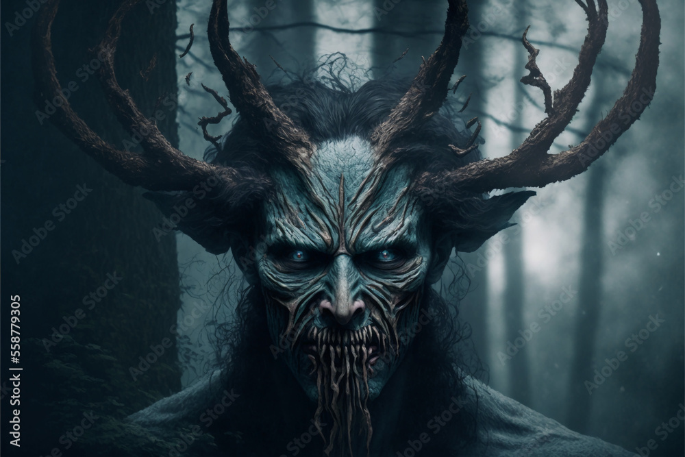 Wendigo, monster or demon. Mythological creature or spirit of the ...