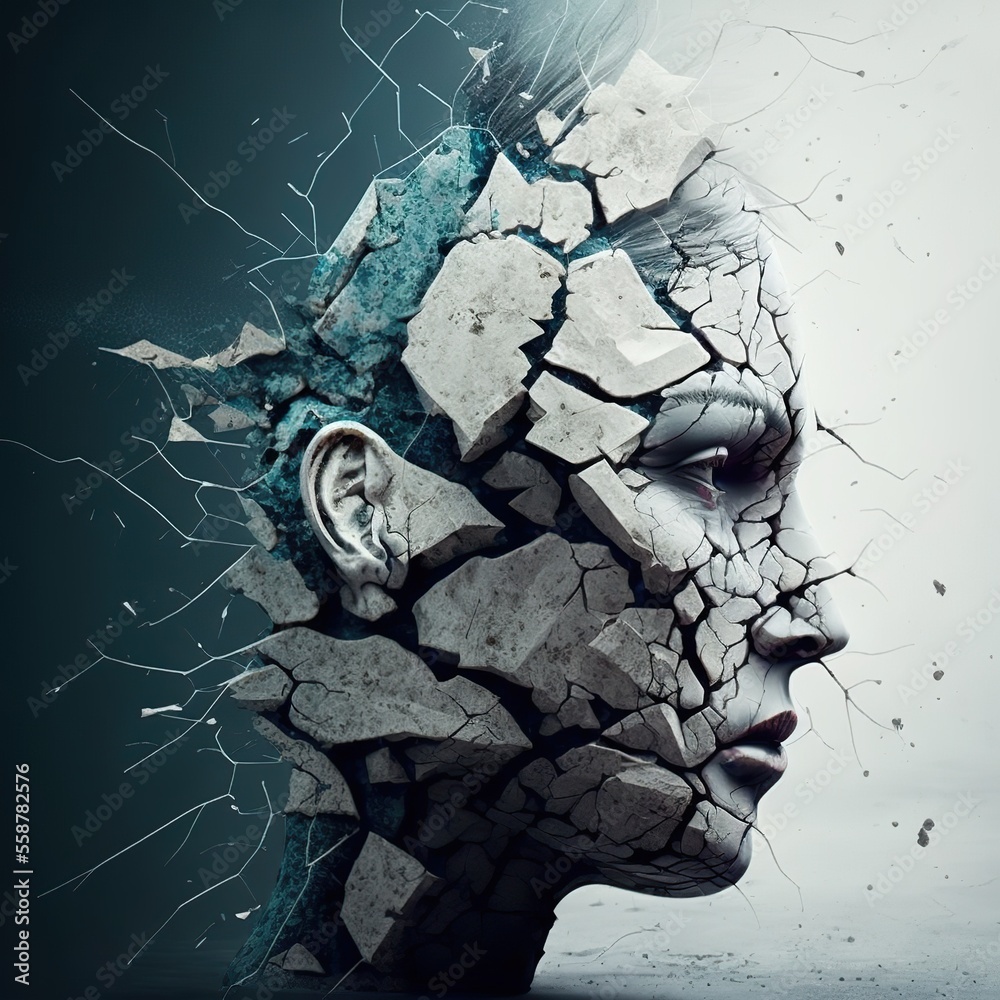 migraine, headache, that lead to Cracked human head with steam going ...