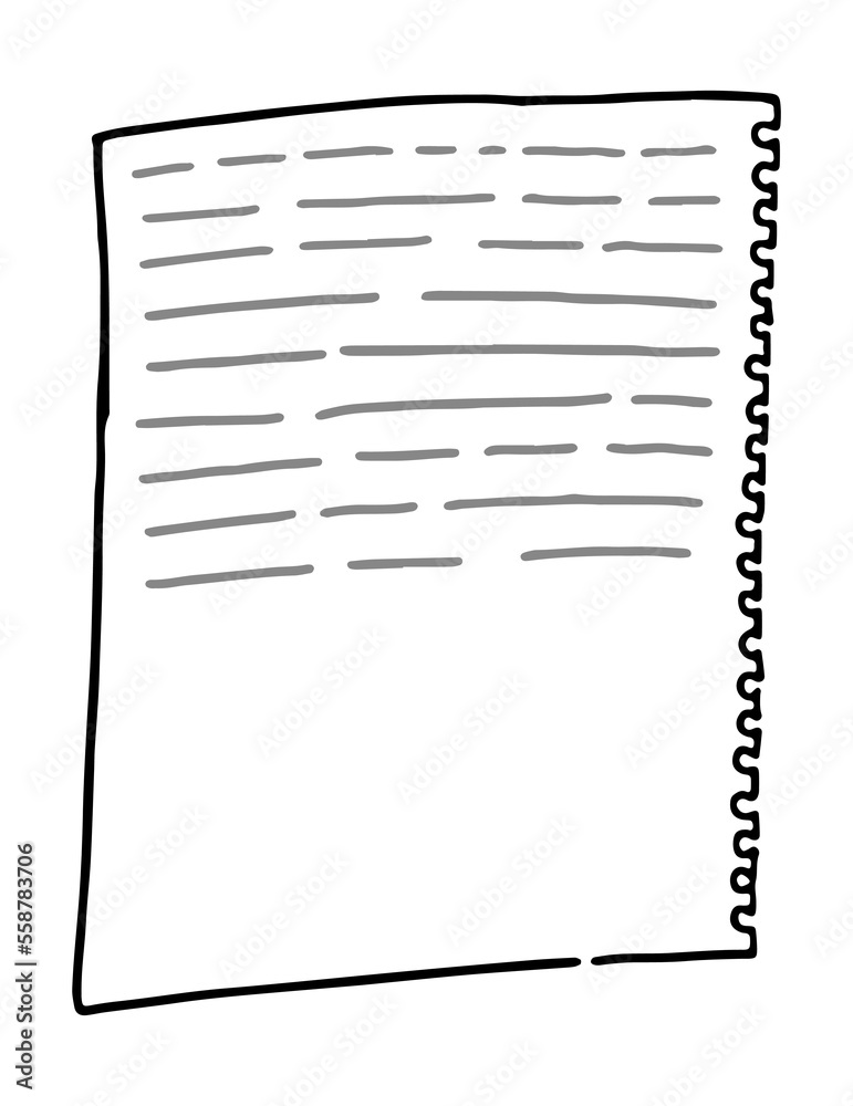 Paper sheet in doodle style. Clip art for planning, diary, sticker ...