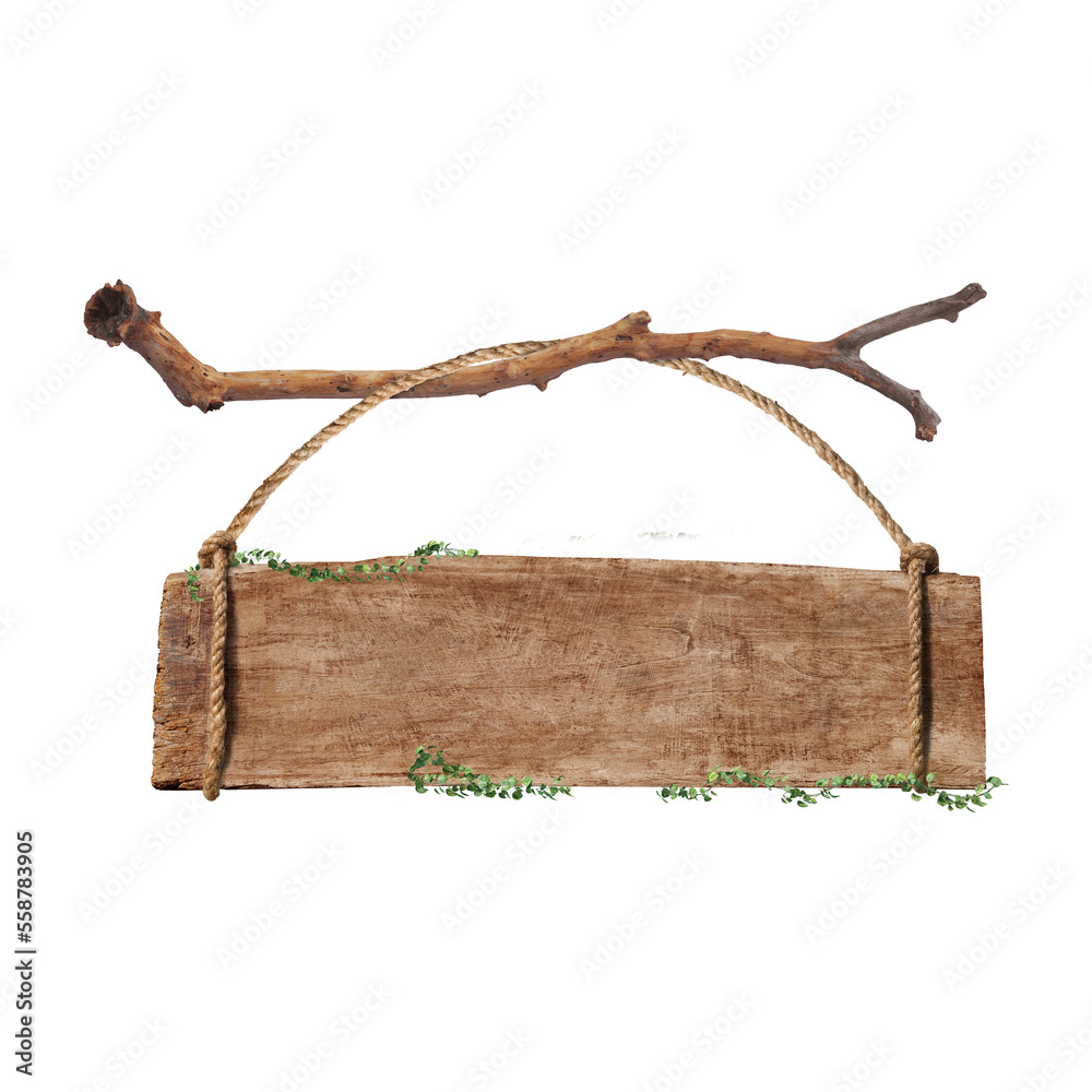 Wood rustic wooden signboard on transparent background Stock Photo ...