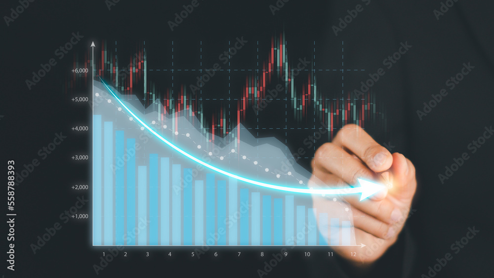 Cost reduction business finance concept, Business woman hand pointing ... Cost reduction business finance concept, Business woman hand pointing ...