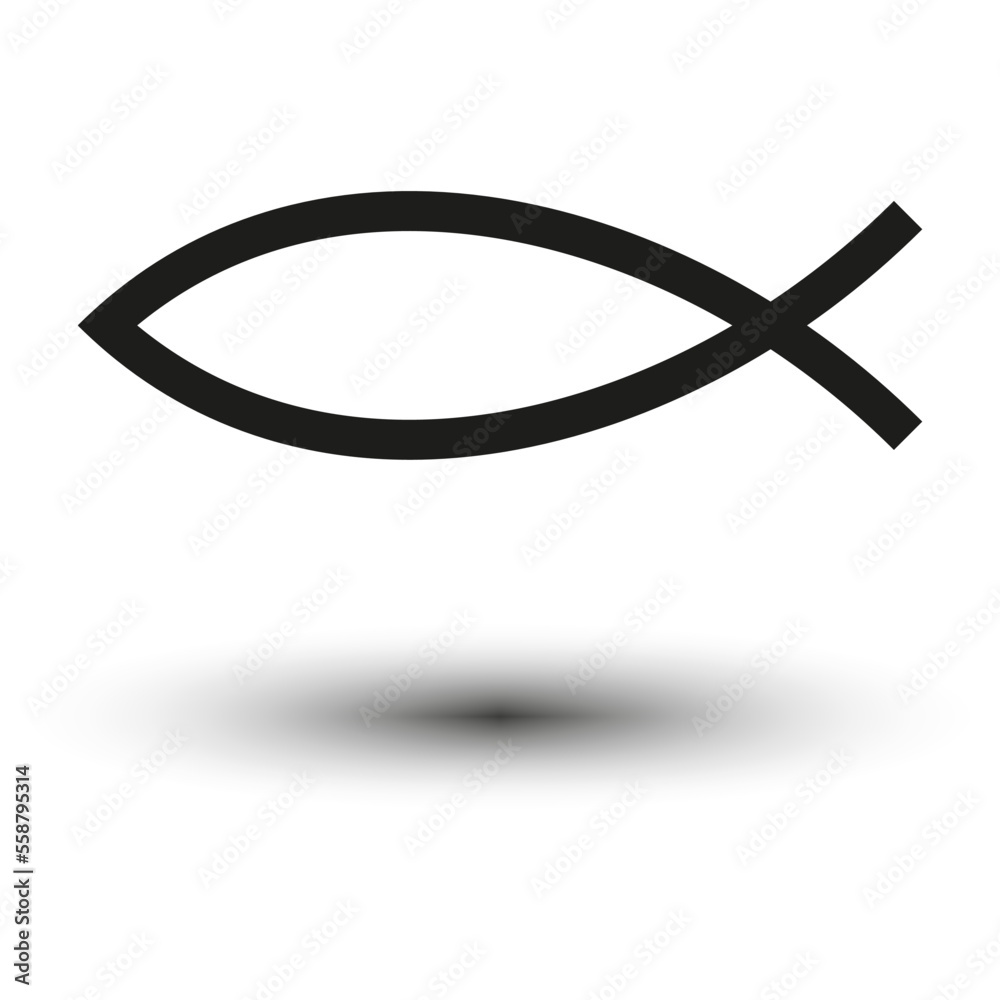 Fish symbol. Cross symbol. Vector illustration. Stock Vector | Adobe Stock