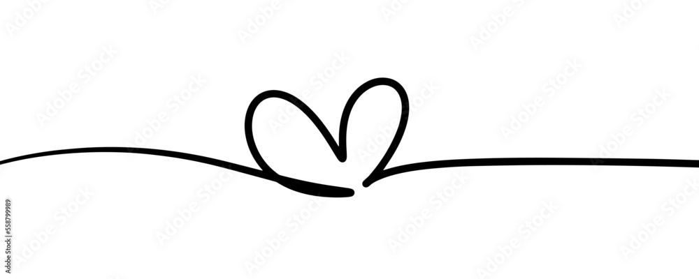 Simple love line art banner background design vector. Stock Vector ...