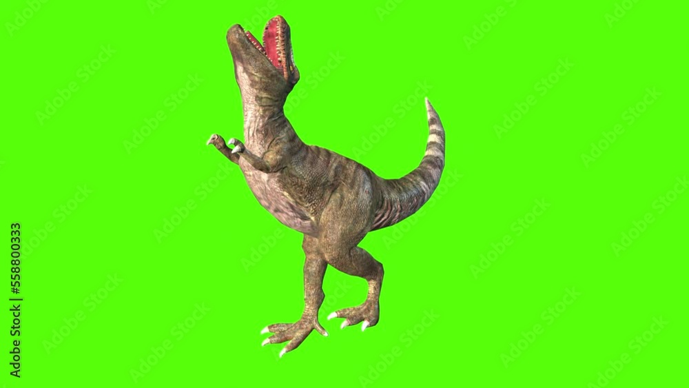 Tyrannosaurus T-Rex Death Animation Green Screen 3D Rendering vídeo de ...