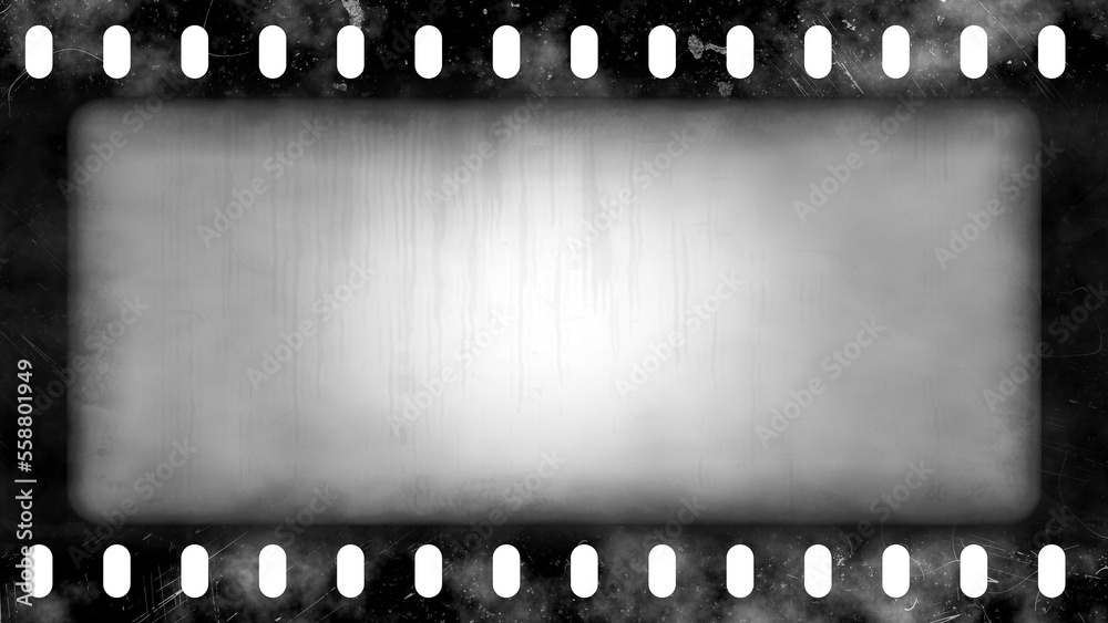 Vintage grunge film isolated on transparent background. Dirty gritty ...