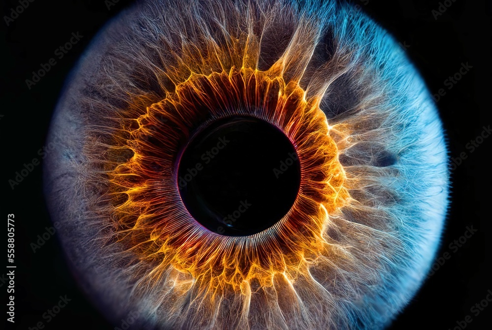 Microscopic macroscopic close view of an iris eye ball pupil science ...