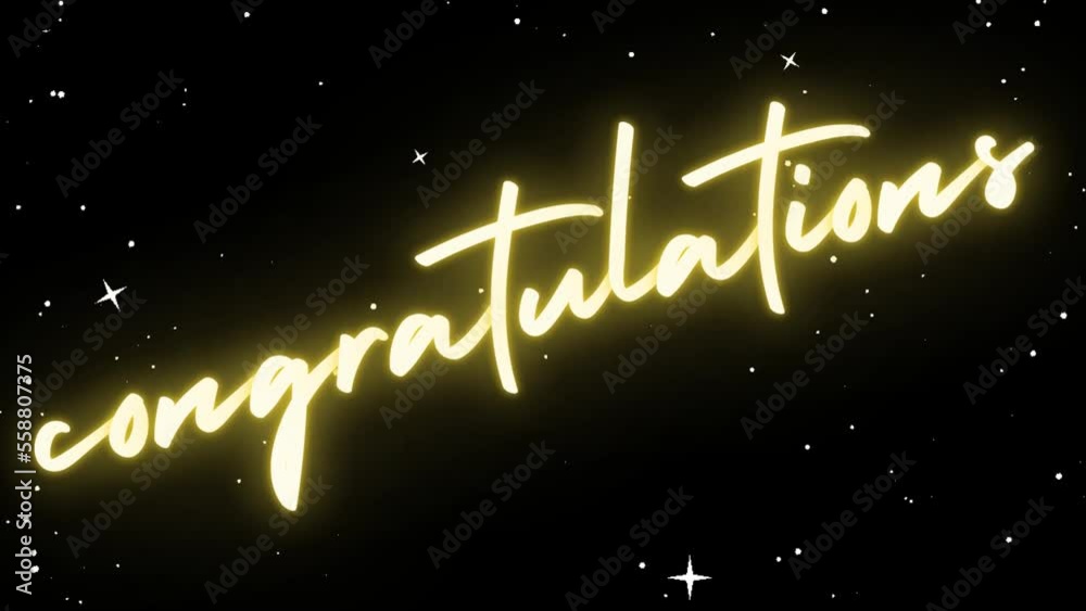 Congratulations. Animated text with garlands and confetti ...