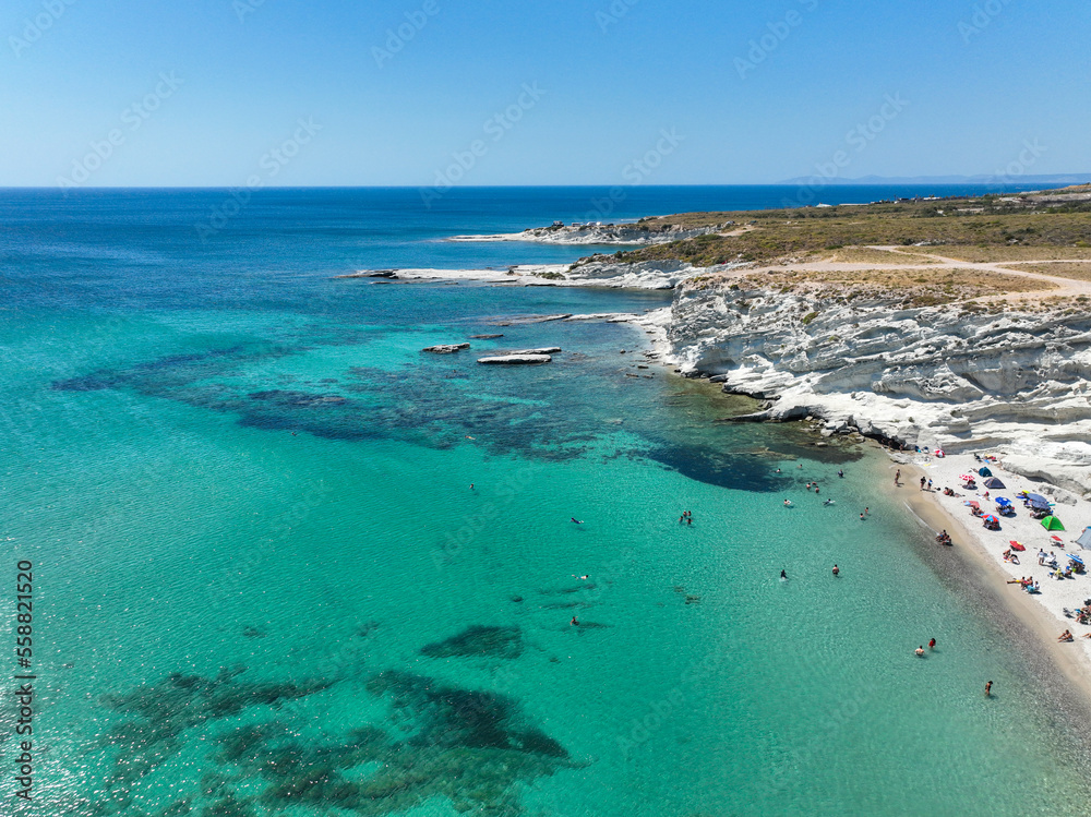 Alacati Beach in Cesme Town, Delikli koy aerial view with drone Stock Photo | Adobe Stock