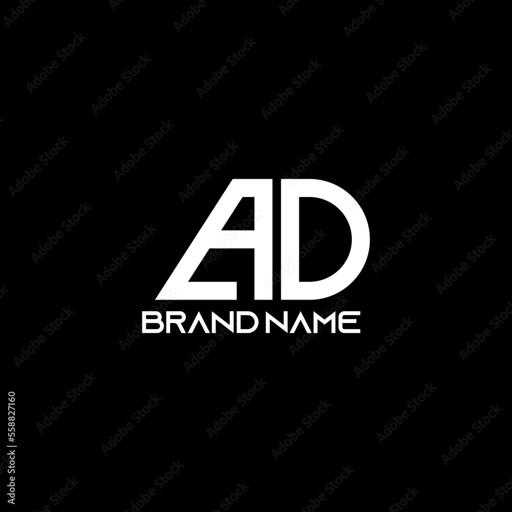 AD letter design for logo and icon.AD monogram logo.vector illustration ...