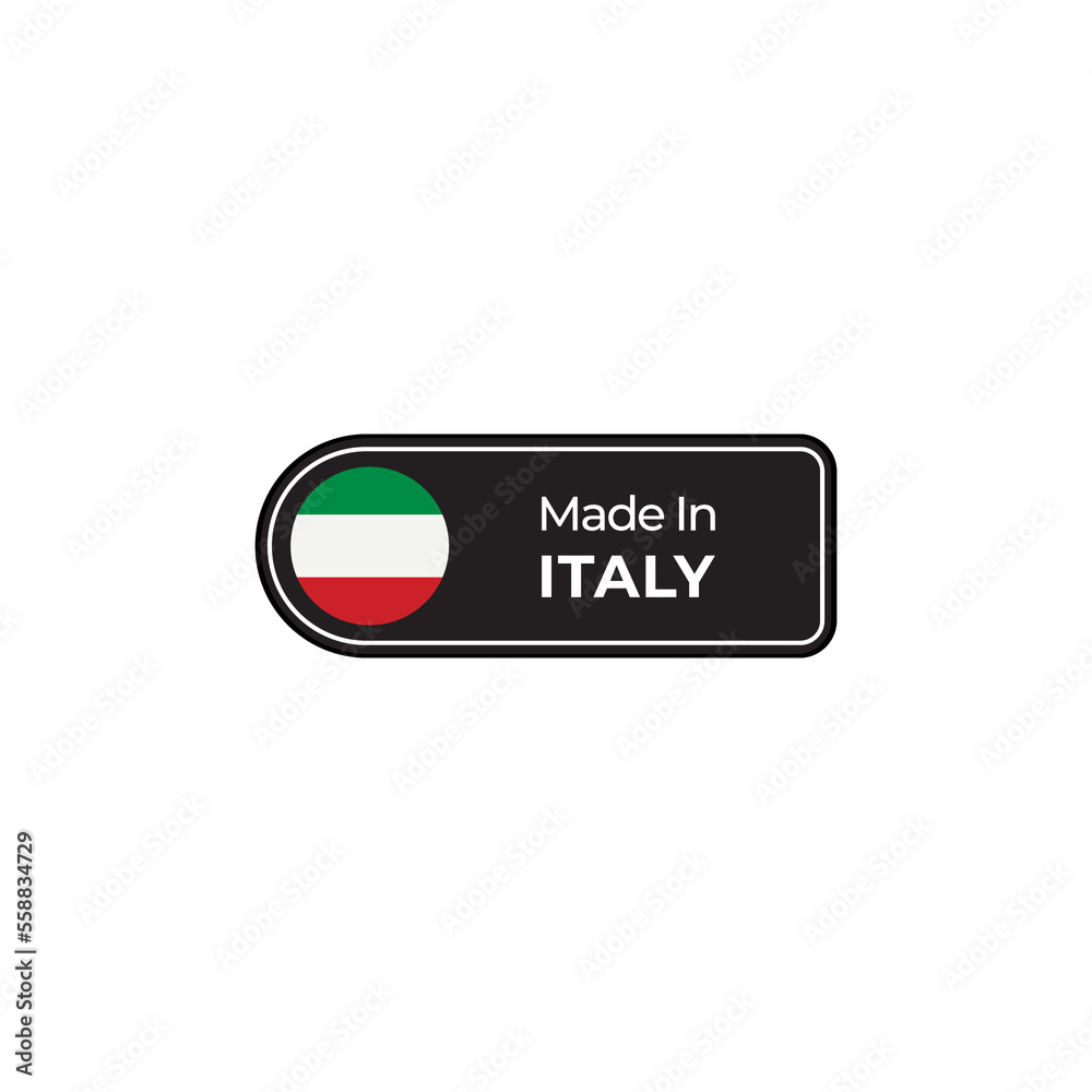 Made in Italy png black label design with flag Stock Illustration ...