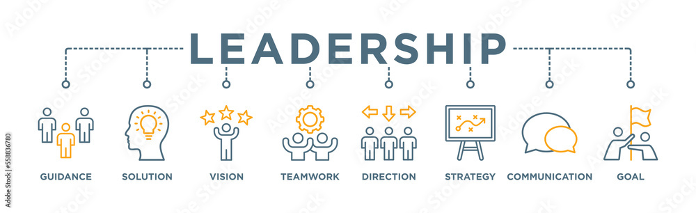 Leadership banner web icon vector illustration concept for team ...