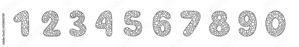 Arabic numerals coloring book for kids. Hand Drawn Arabic Figures From ...