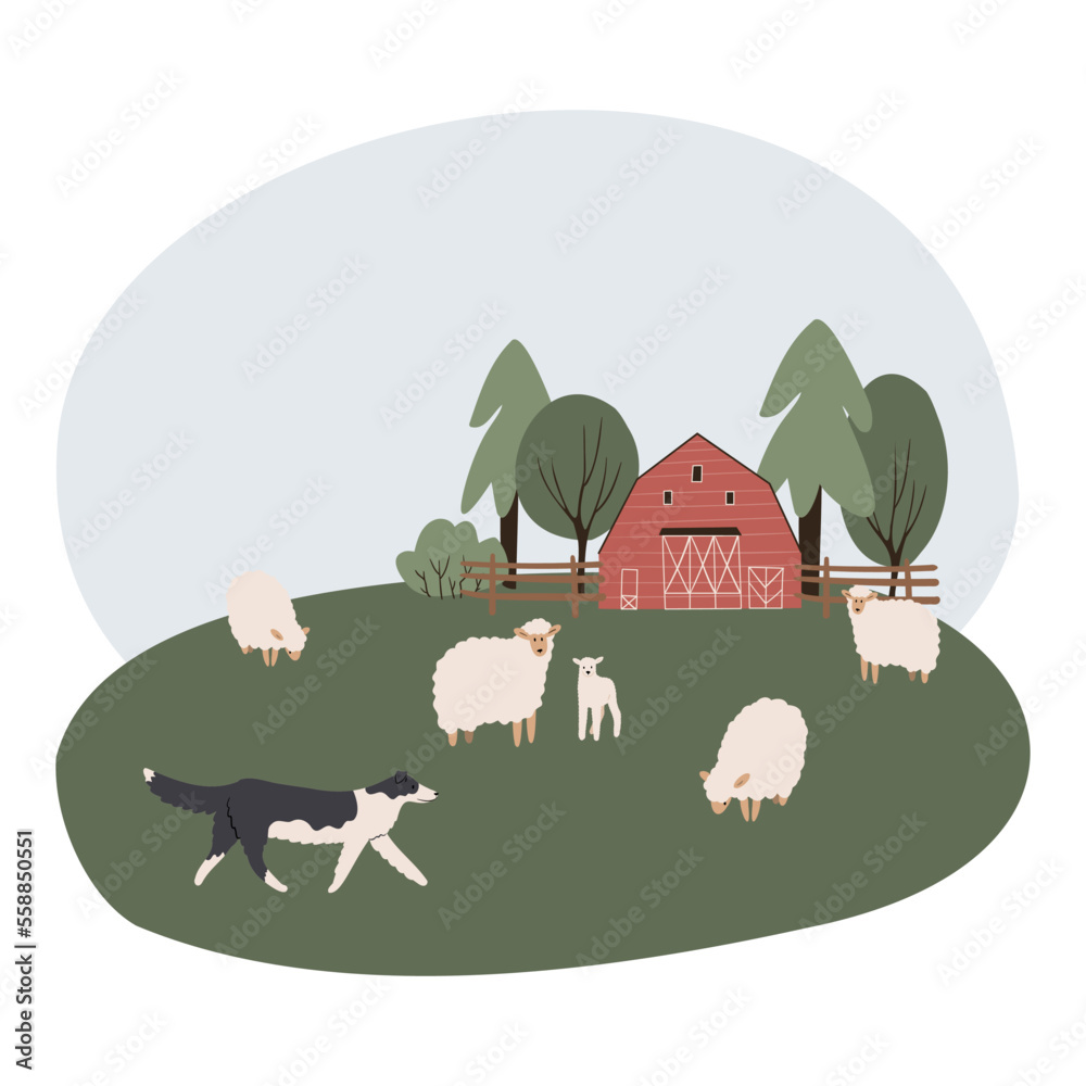 farm life illustration, domestic animals clipart, farm market, cottage ...