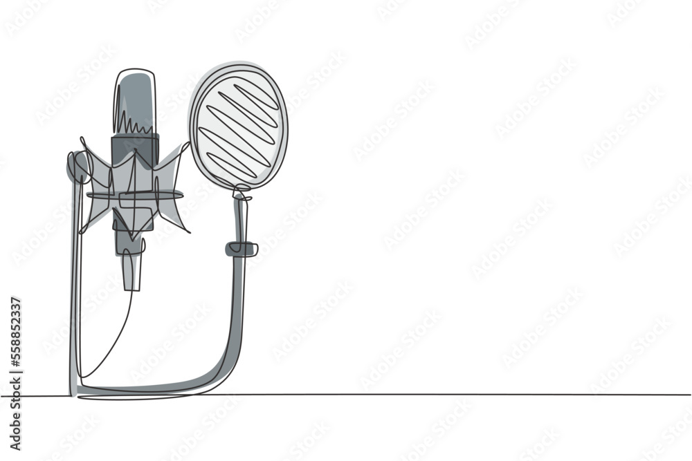 Single one line drawing technology object, sound recording equipment ...
