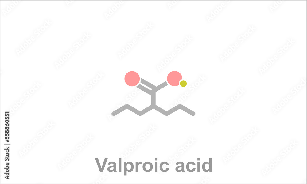 Simplified formula icon of valproic acid. Stock Vector | Adobe Stock