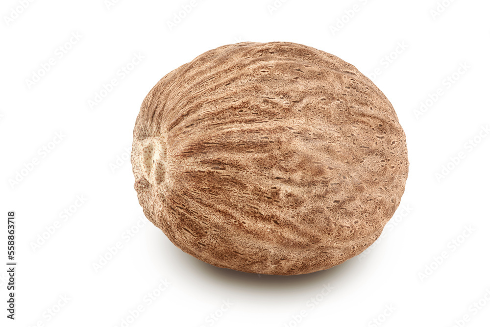 nutmeg isolated on white background with full depth of field Stock ...