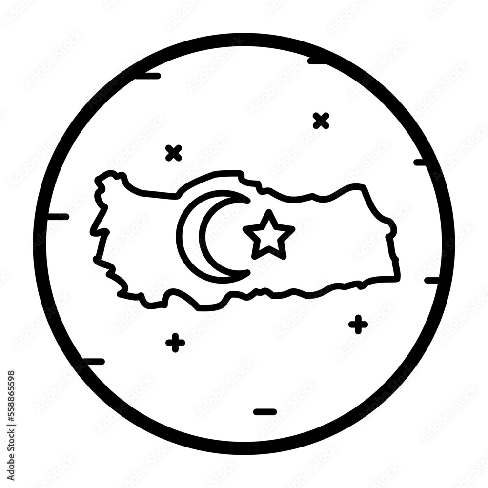 Tourism and travel map of Turkey concept, National Flag and Maps vector ...