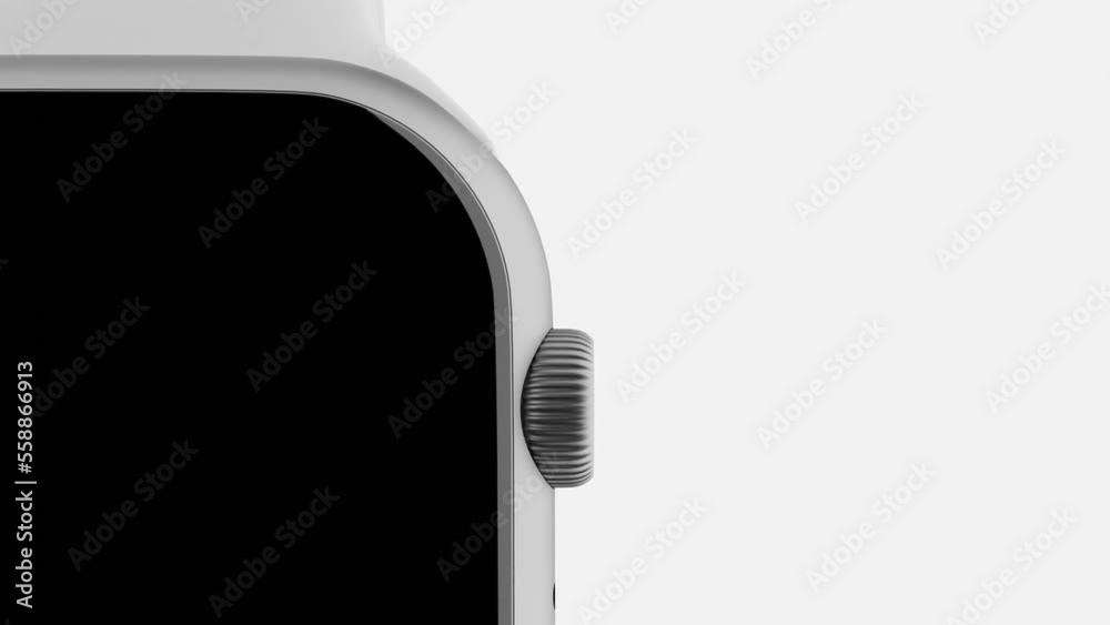 Smart watch rotating on white background. Touch screen wearable ...