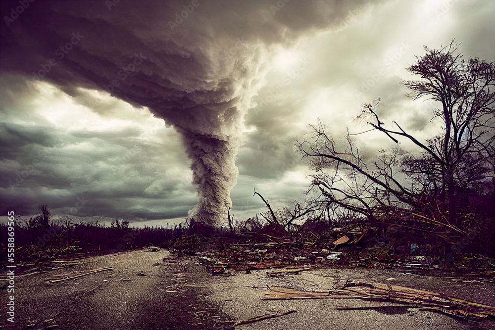 tornado storm, Generative AI Art Illustration Stock Illustration ...