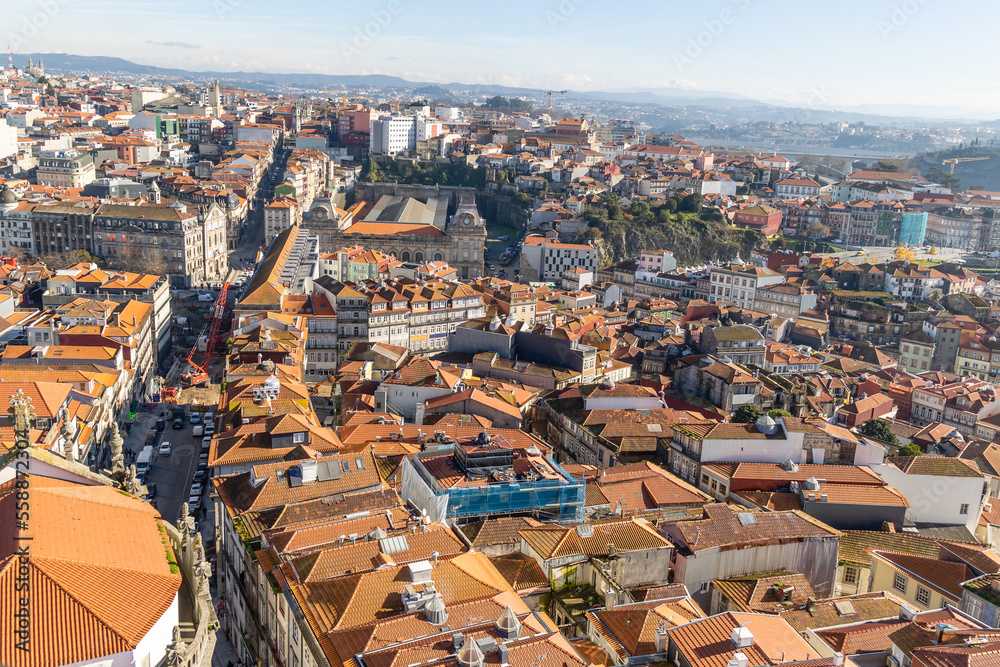Porto, Portugal - December 07, 2022: aerial view from one of the ...