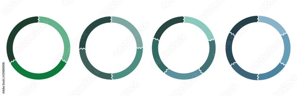 Circle diagram infographic set. Rotation round cycle vector scheme ...