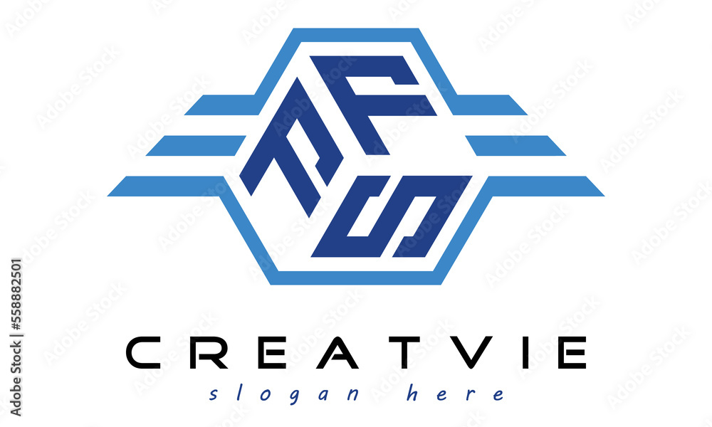 FFS three-letter geometric shape logo design vector template, isolated ...