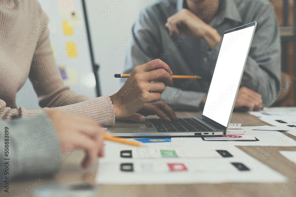 Young Asian Start up new business working at creative office. Modern ...