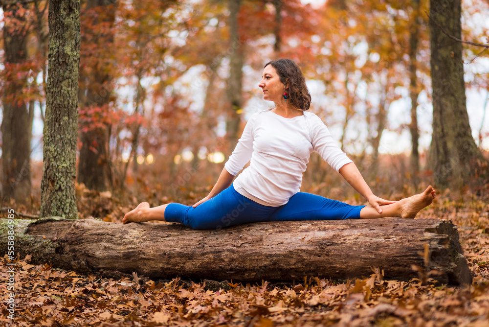 Fall Foliage Yoga Stock Photo | Adobe Stock