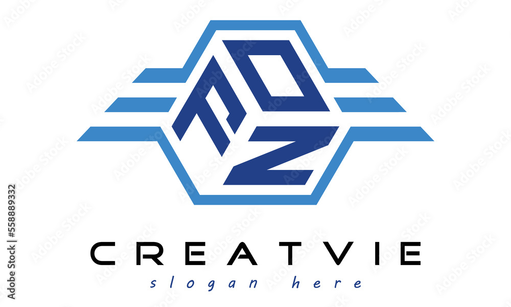 FON three-letter geometric shape logo design vector template, isolated ...