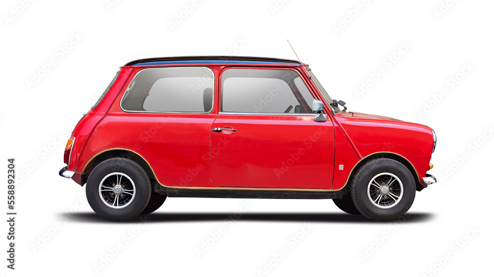 Mini Cooper classic, side view isolated on white background, 22 July ...