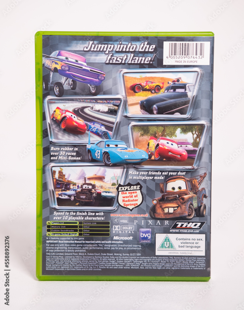 Kent, england, 01.01.2023 An original Disney Pixar cars XBOX Microsoft ...