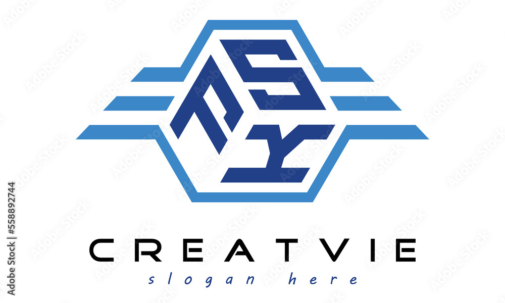 FSK three-letter geometric shape logo design vector template, isolated ...