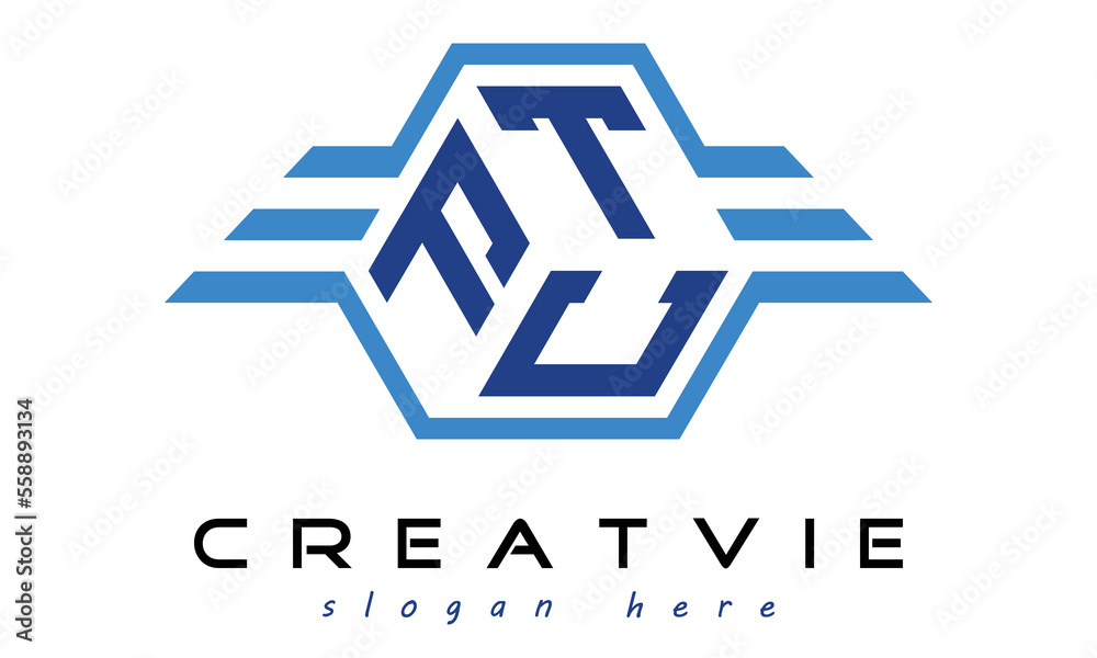 FTC three-letter geometric shape logo design vector template, isolated ...