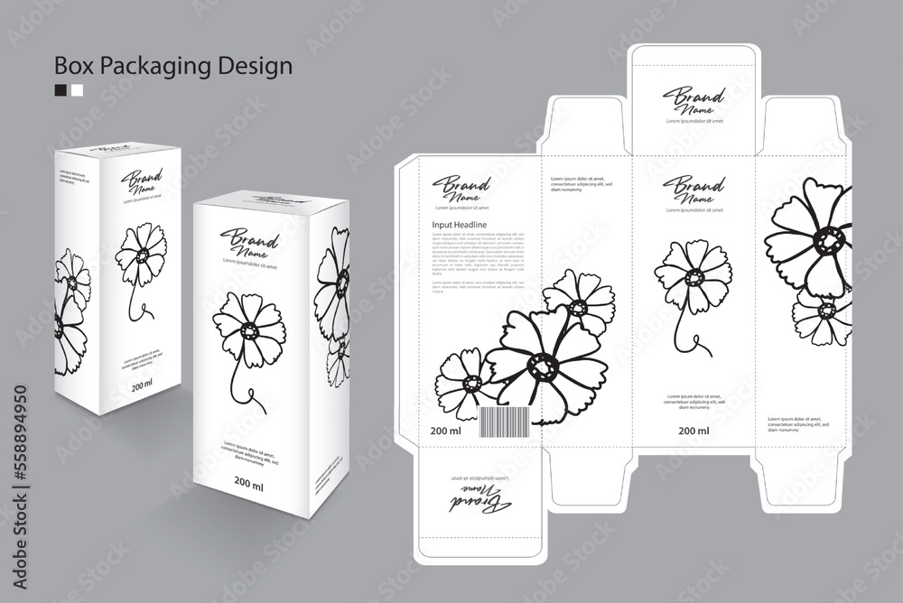 Box, Packaging design Template for cosmetic, Supplement, spa, Beauty ...
