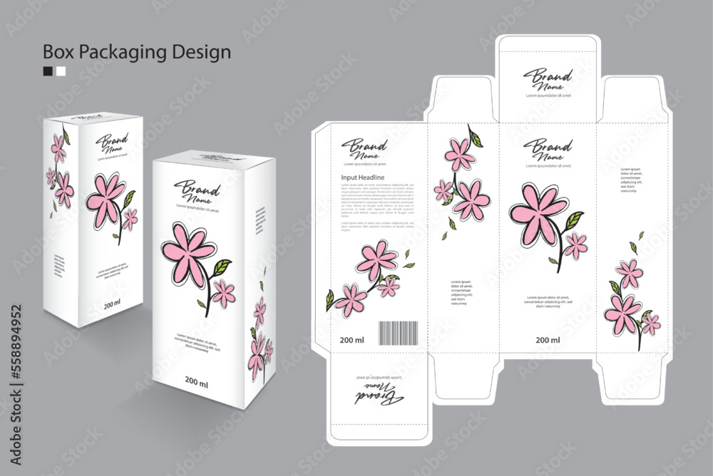 Box, Packaging design Template for cosmetic, Supplement, spa, Beauty ...