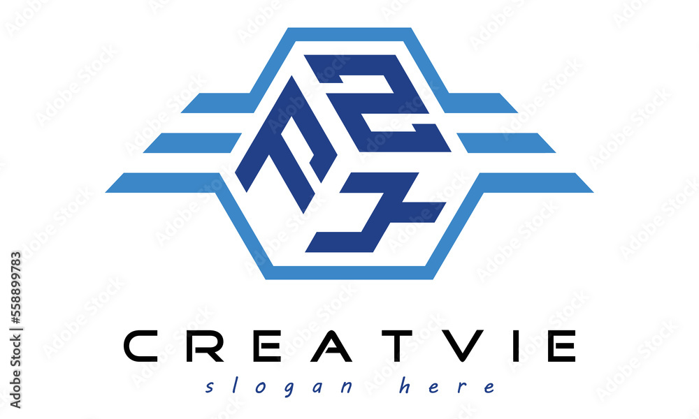 FZY three-letter geometric shape logo design vector template, isolated ...