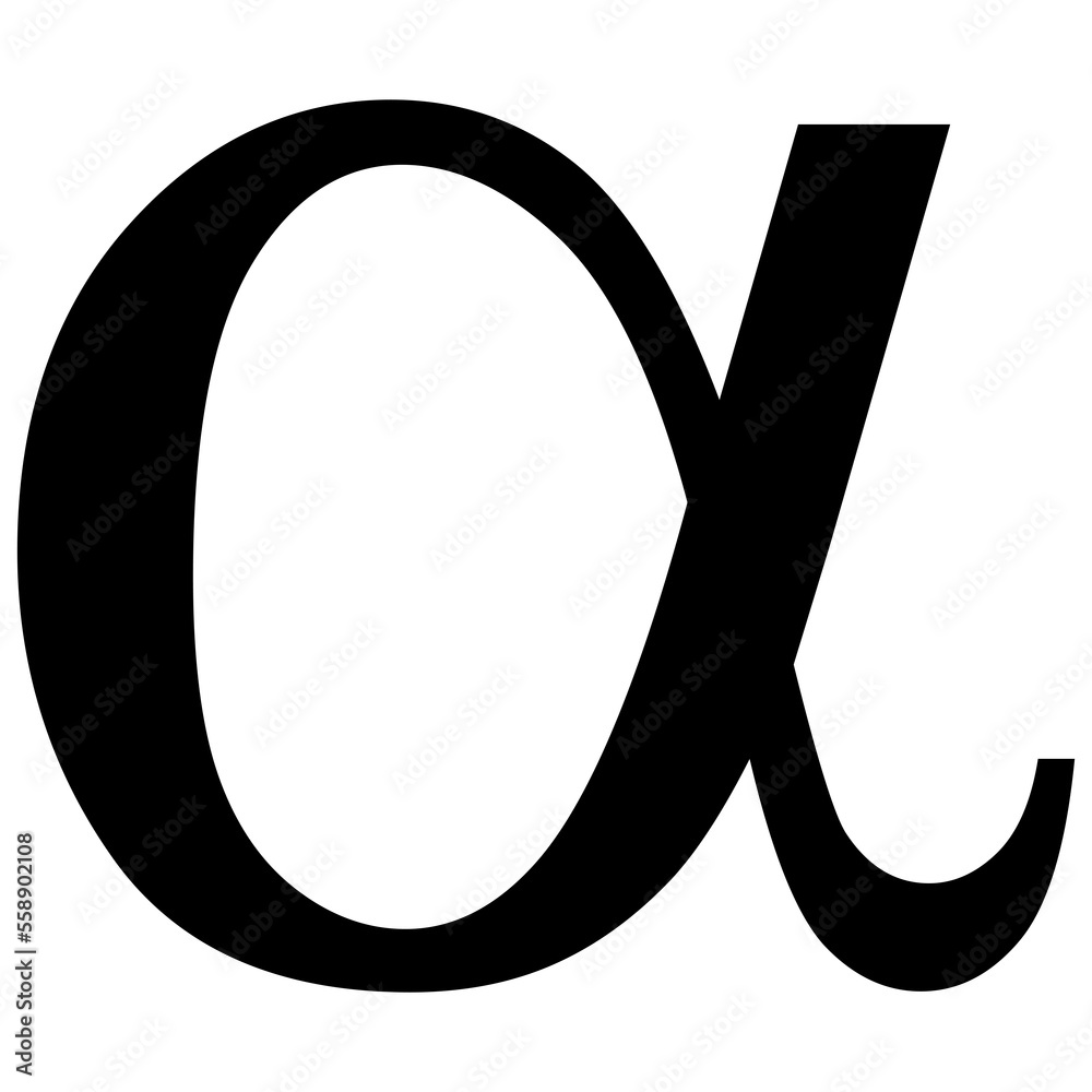 Greek alphabet symbol alpha on Transparent Background Stock ...
