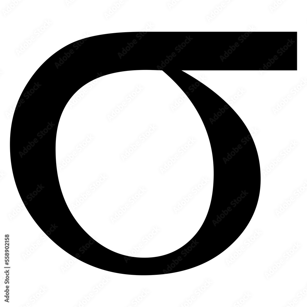 Greek alphabet symbol sigma on Transparent Background Stock ...