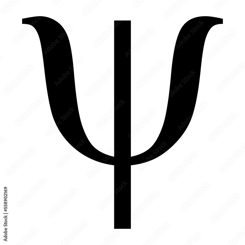 Greek alphabet symbol psi on Transparent Background Stock Illustration ...