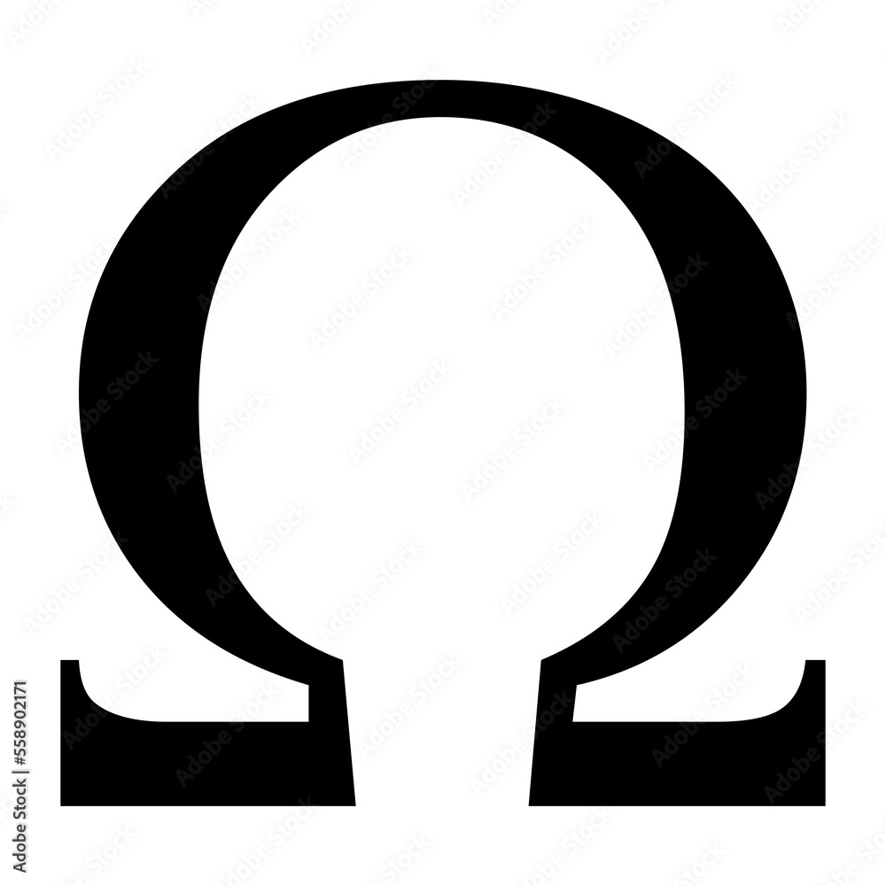 Greek Alphabet Symbol Omega on Transparent Background Stock ...